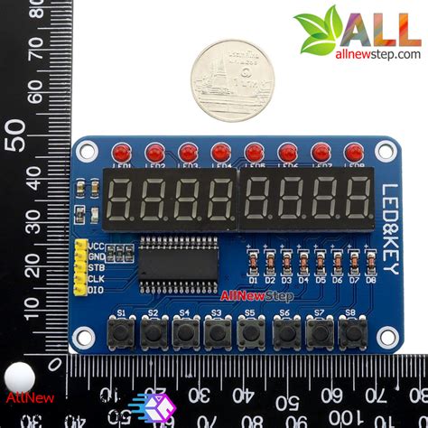 8 Digit 7 Segment Display With 8 Led And 8 Push Switches Tm1638 Board