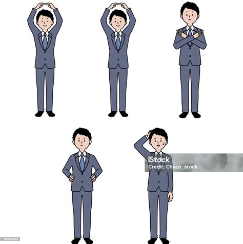 회색 정장에 남자의 그림의 구색 양손으로 원을 만들고 화를 내며 곤경에 빠지게 하십시오 가뭄에 대한 스톡 벡터 아트 및 기타