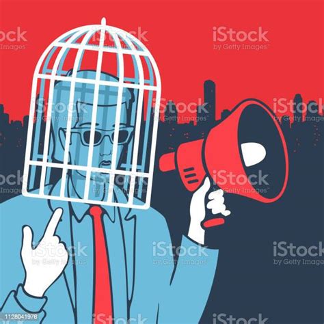 언론의 자유 개념 스텐실에 대한 스톡 벡터 아트 및 기타 이미지 스텐실 폭동 Prohibition Istock