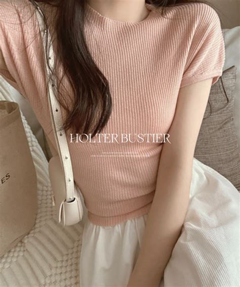 수수 ️20 000장돌파 부유방 커버 ️홀터넥 크롭 골지니트 크롭니트 하객룩 오피스룩 리본 S139 5col 가을 가을하객룩 간절기 블라우스