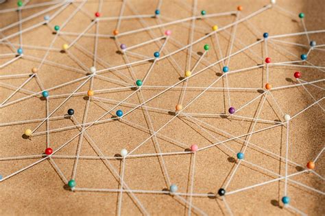 Colorful Pins Connected Strings Corkboard Free Photo Rawpixel