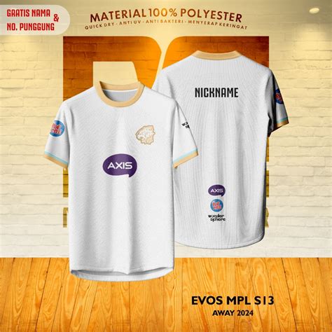 Jual Jersey Baju EVOS AWAY MPL S SUPORTER Gratis Name Set Shopee Indonesia