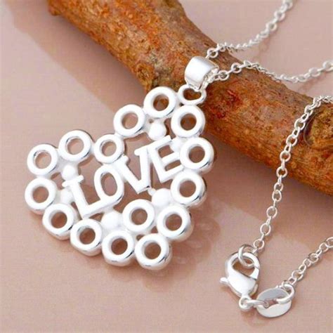 🏵посріблений кулон на ланцюгу підвіска серце Love 925 новий арт 3116 — ціна 221 грн у