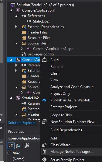 Visual C Not All Projects Under The Same Solution See The Nuget
