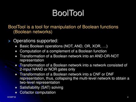 Ppt Booltool A Tool For Manipulation Of Boolean Functions Powerpoint