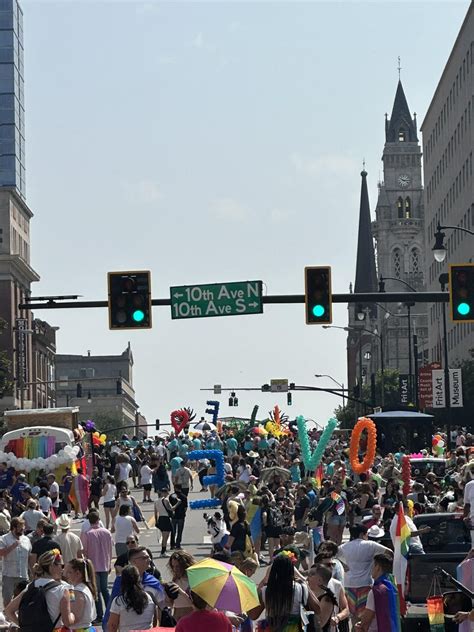 The Nashville Pride Parade Down Lower Broadway In Downtown Nashville