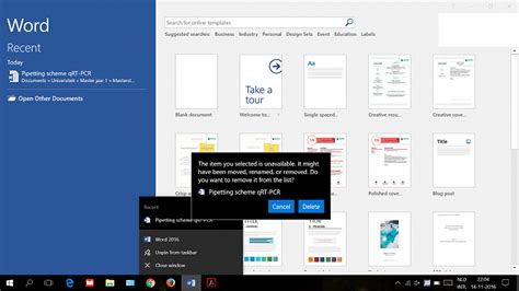 Windows 10 Office 365 Cannot Open Files From Recent File List