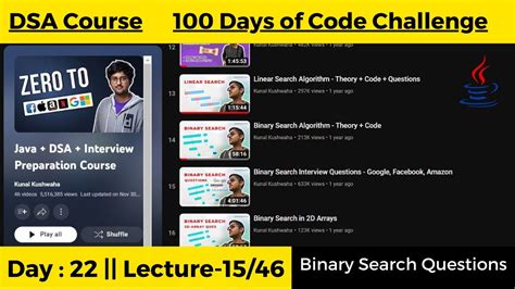 Day22 Lec 1546 Binary Search Ques Kunal Kushwahas Dsa Course
