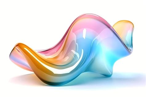 Premium Ai Image Abstract Colorful Glass Wavy Shape On White