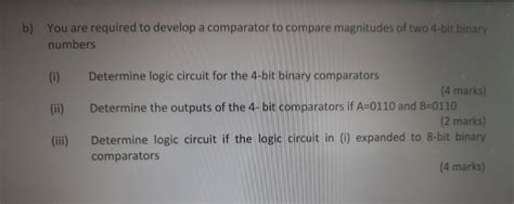 Solved B You Are Required To Develop A Comparator To