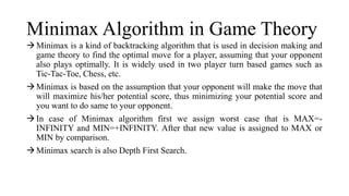 Tic Tac Toe Using Mini Max Algorithm PPTX