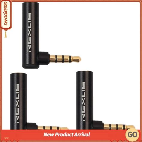 Rexlis 3pc 35mm Male To Female 90 Degree Right Angled Adapter Audio
