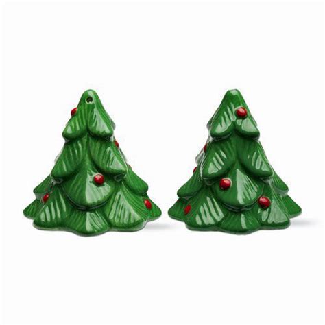 Christmas Tree Evergreens Salt And Pepper Shakers Cute Holiday Decorations