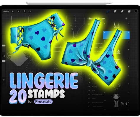 Artstation 20 Procreate Lingerie Stamp Brushes Procreate Fashion