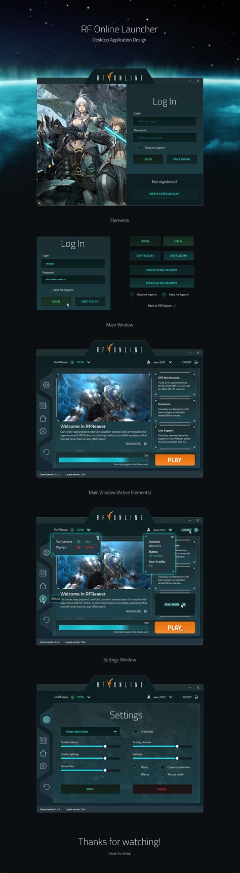 RF Online Launcher By Aleksandr Petrov On Dribbble