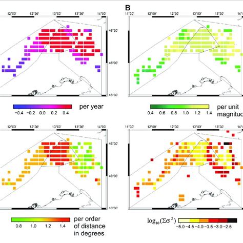 The Regional Maps Of A B And C Coefficients Top Panels And