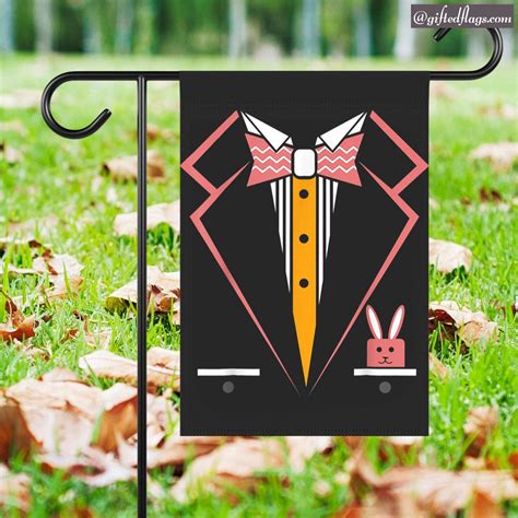 Easter Tux Funny Tuxedo Easter Sunday Garden Flag House Flag Home