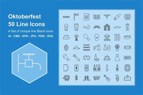 Oktoberfest Line Icon Set Graphic By Jm Graphics · Creative Fabrica