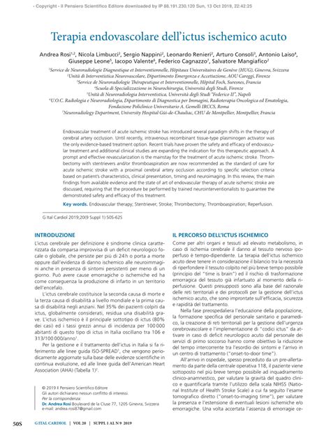 Pdf Endovascular Therapy Of Acute Ischemic Stroke