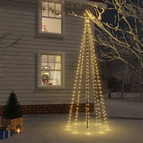 Árvore De Natal Com Espigão 310 Luzes Led 300 Cm Branco Quente Loja