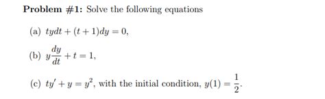 Solved Problem Solve The Following Equations A Chegg