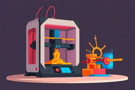 3d Printer Creating Model In Technology Lab Vector Illustration Premium Ai Generated Image