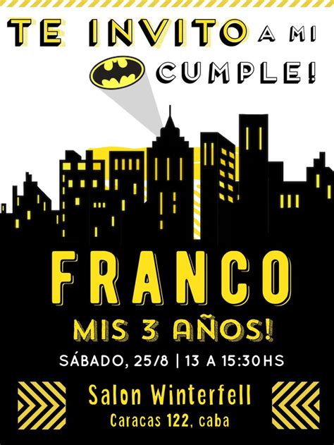 Invitación Batman Batman birthday Batman party Batman birthday party