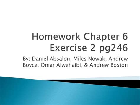 Homework Chapter 6 Ppt