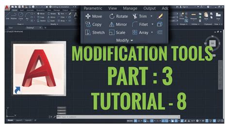 AutoCad 2020 Tutorial 8 Description Of Modifying Tools Part 3