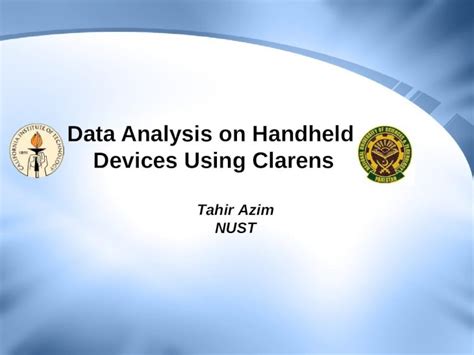 PPT Data Analysis On Handheld Devices Using Clarens DOKUMEN TIPS