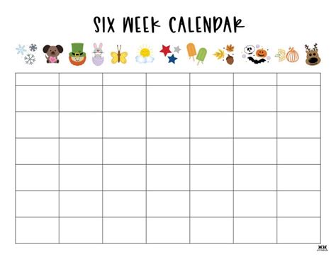 6 Week Blank Schedule Template 6 Week Blank Calendar Template