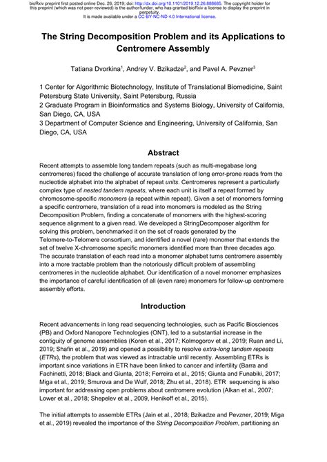 Pdf The String Decomposition Problem And Its Applications To