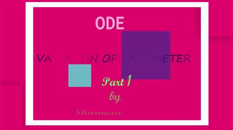 Variation Of Parameter Method Of Solution Youtube