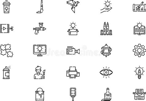 Creativity Icons Collection Is A Vector Illustration With Editable