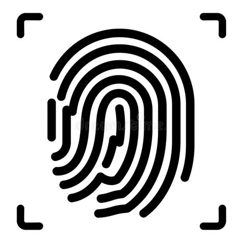 Black And White Fingerprint Icon Featuring Multiple Curved Lines Forming A Distinct Pattern