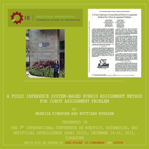 โครงการบัณฑิตศึกษา ขอแนะนำผลงานวิจัยของนักศึกษา เรื่อง A Fuzzy Inference System Based Hybrid