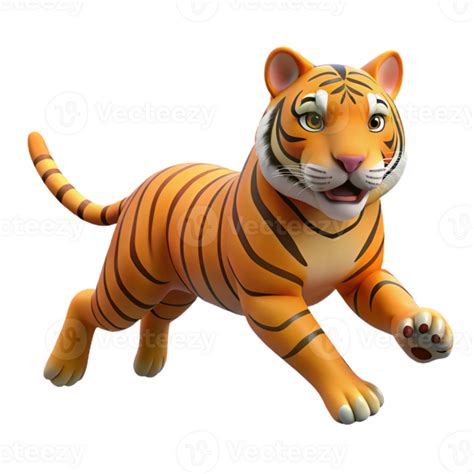 Extraordinary Vintage A Leaping Bengal Tiger Premium 59930914 Png