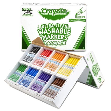 Ultra Clean Washable Markers Classpack Broad Line 8 Colors Pack Of