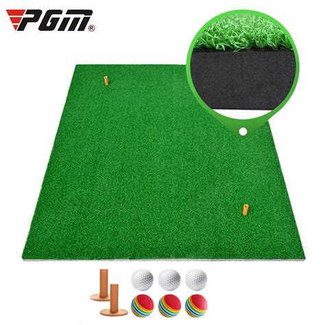 공 6 개 보내기 Pgm 전문 실내 골프 퍼터 패드 트레이너 야외 연습 매트 잔디 러그 녹색 스포츠 담요 잔디 카펫