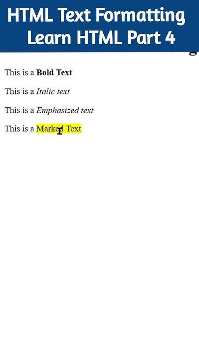 Html In Notepad Part 4 Learn To Html Text Formatting In Html