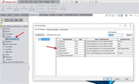 Transfer Solidworks Weldment Profile Material Properties To A Part