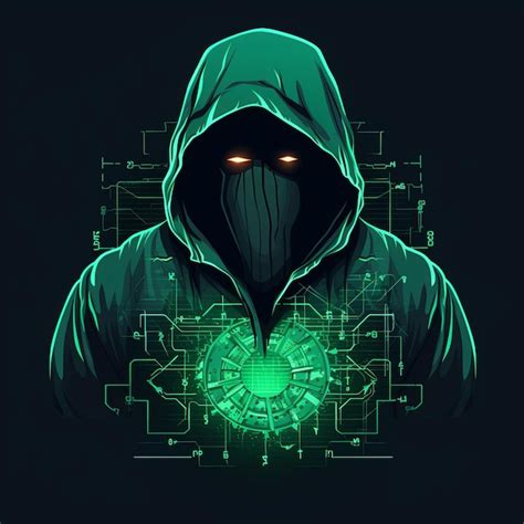 Premium Photo Hooded Hacker Logo Mascot