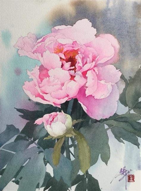 Pin De Stella Wang En Flowers Pinturas Florales Pintura Acuarela Acuarela