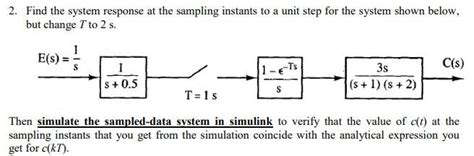 Solved 2 Find The System Response At The Sampling Instants