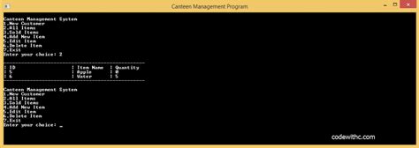 C Program Canteen Management System In C And Mysql Code With C