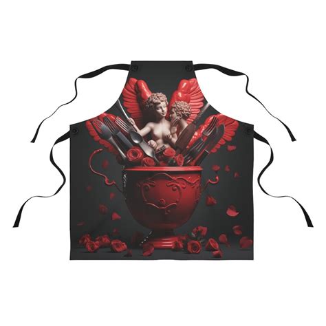 Valentine Cupids Apron Heart Valentines Apron Womens Apron Kitchen