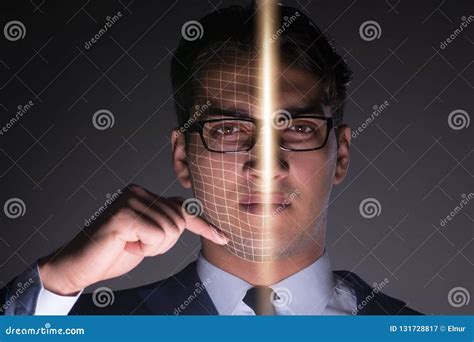 The Concept Of Face Recognition Software And Hardware Stock Image Image Of Head
