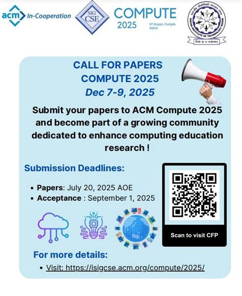 🚀 Call For Papers Acm Compute 2025 Acm Isigcse