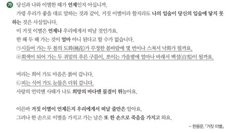2024수능대비 수능특강 문학 현대시 한용운 거짓 이별 주제 분석 내용 정리 네이버 블로그
