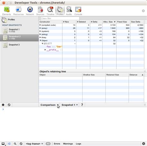 Javascript Why Doesnt My Chrome Profiler Show Proper Retaining Paths For My Objects And Why
